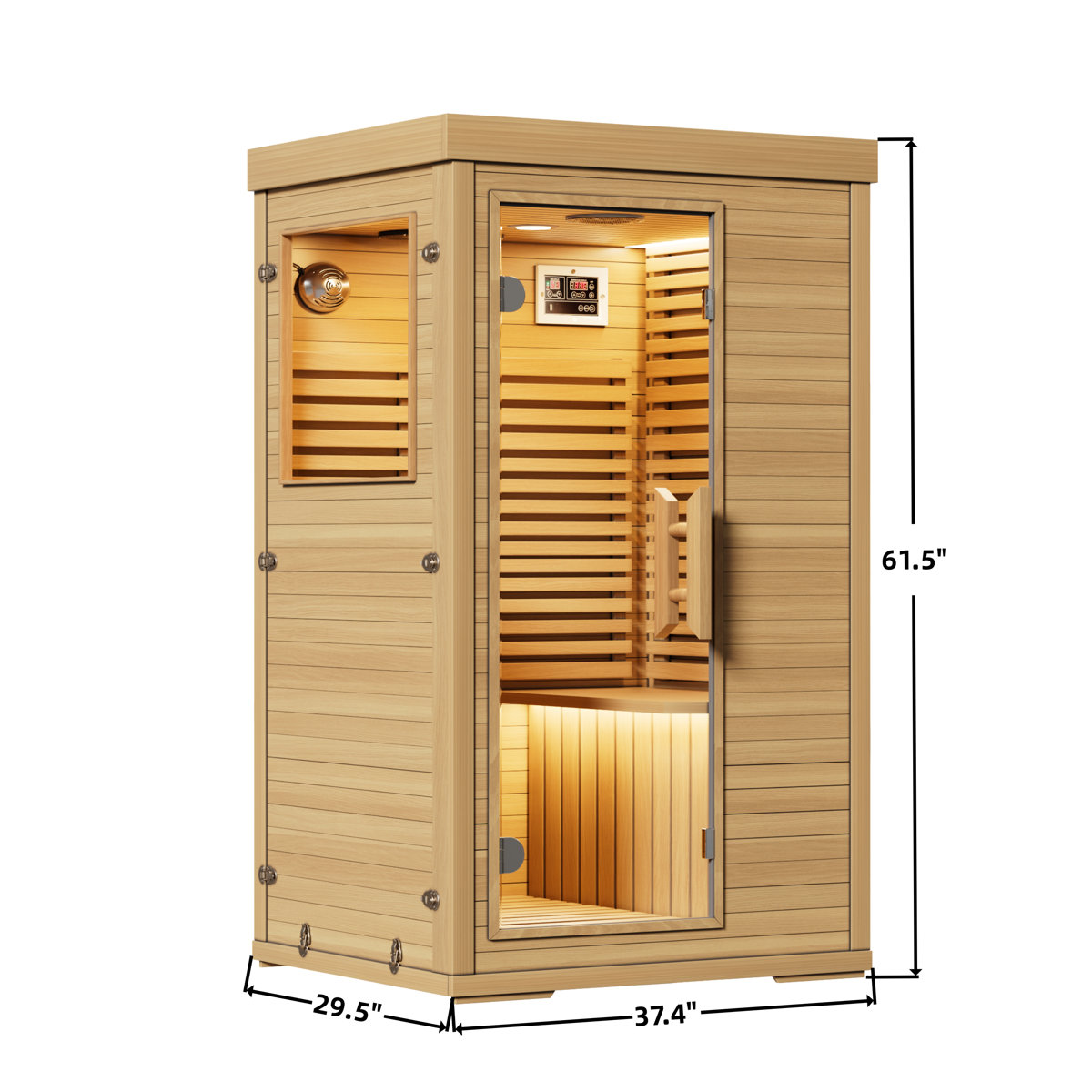 AMZGLORY Far Infrared Sauna Home Sauna Spa Room Low-emf Canadian Hemlock Wood 1000w Indoor ...